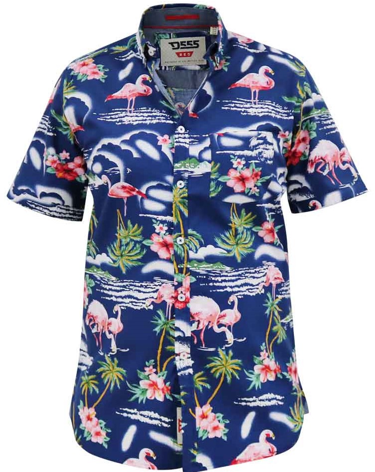 Liela izmēra Havaju stila krekls D555 Durham Flamingo Hawaiian Ao Print ...
